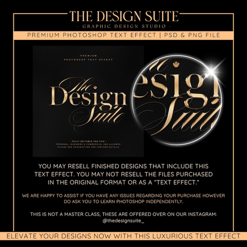Luxury Warm Gold Photoshop Text Effect, PS Effect, PSD File Metallic ...