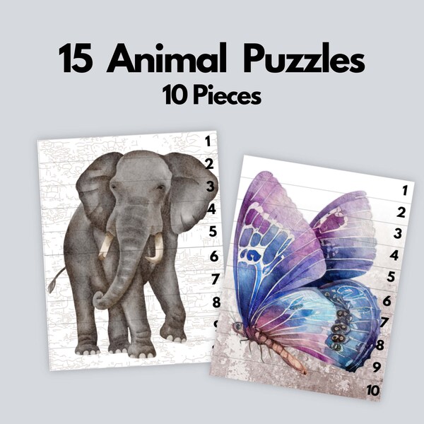 Animal Puzzles - Etsy