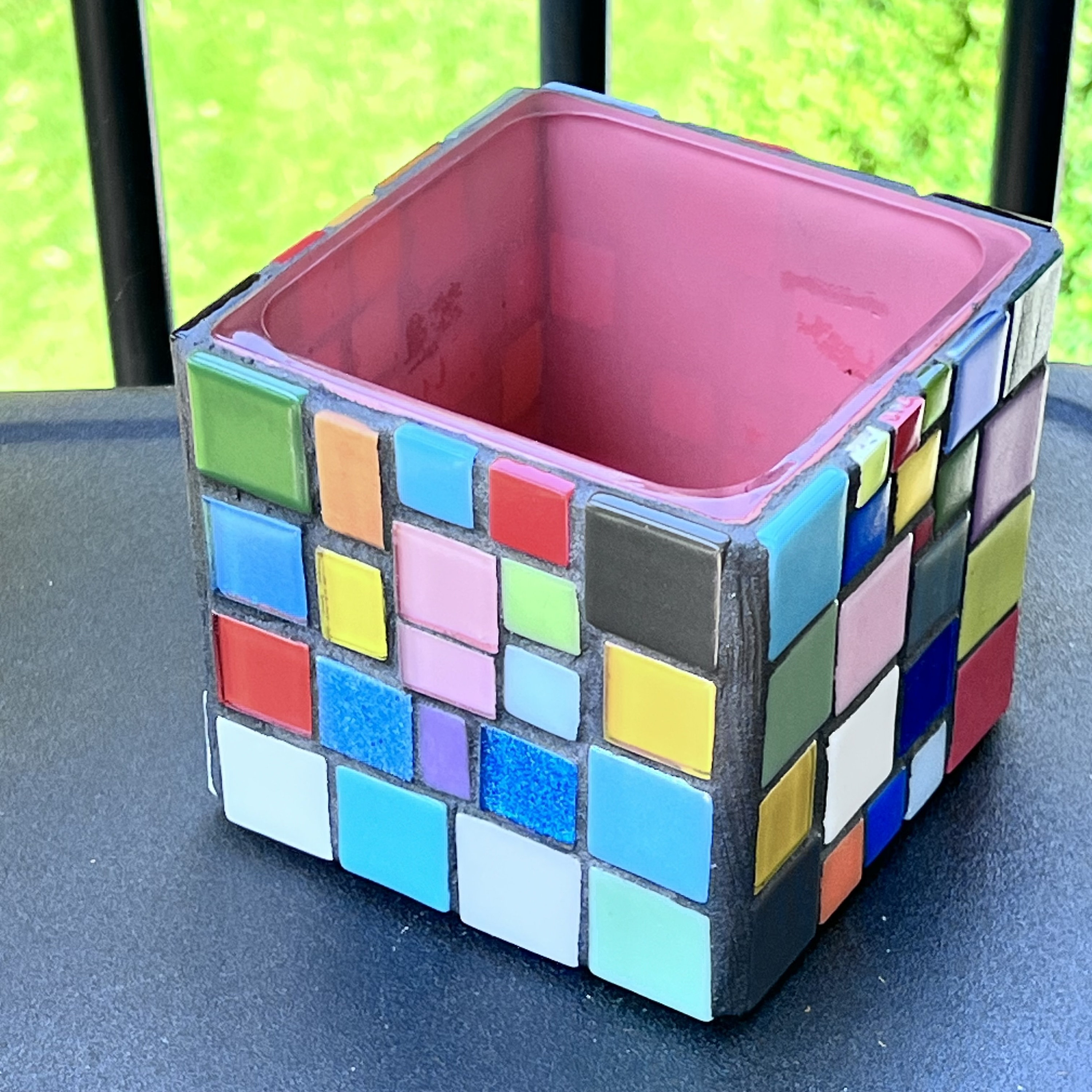 NEW Color Block Cube Mosaic Pencil Holder Candle Holder - Etsy