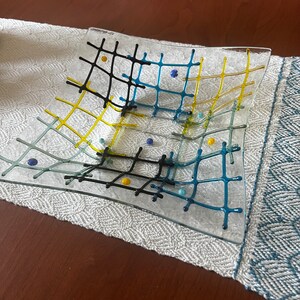 Colorful Glass Dish | 9 X 9 Dish | Gift | Fused Art Glass | Decorative ...