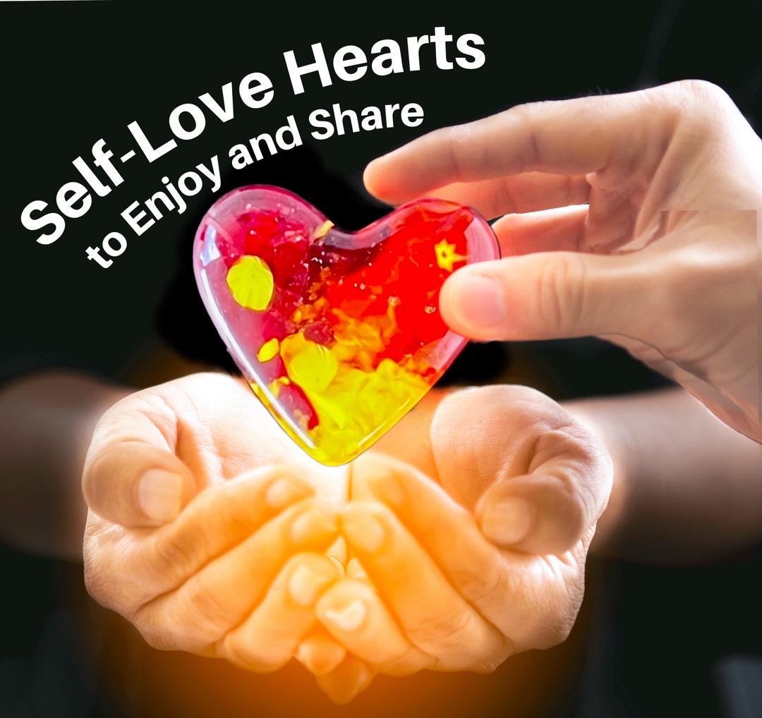 Self-love Heart | Fused Glass Heart | Self-love Mirror Decal ...