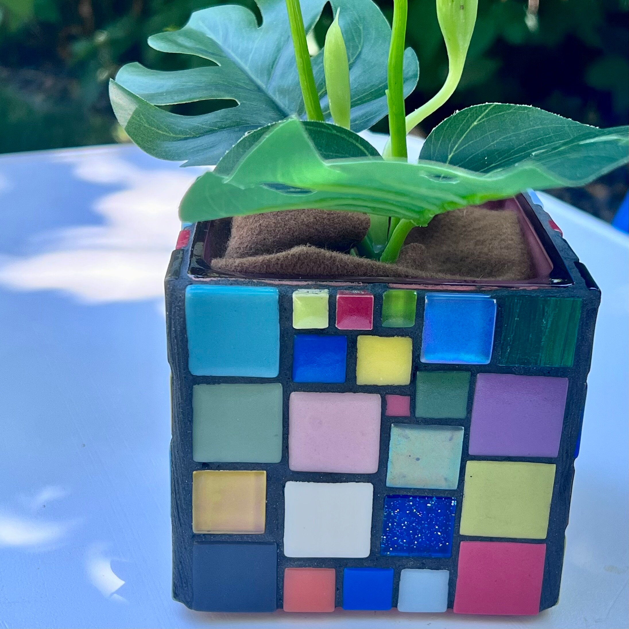 NEW Color Block Cube Mosaic Pencil Holder Candle Holder - Etsy