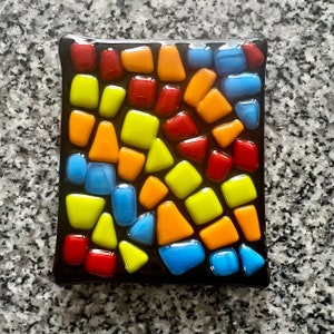 Fused Glass Magnets | Glass Mosaic | Colorful Geometric | Handmade in ...
