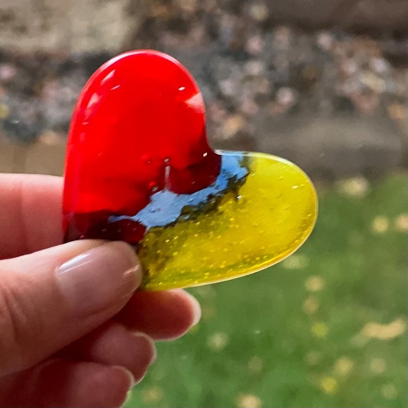 Fused Glass Heart - Etsy