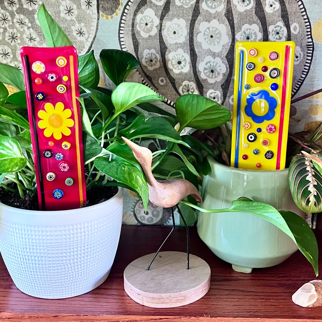 Glass Plant Stake | Garden Lover Gift | Gift for Mom | Fused Glass ...