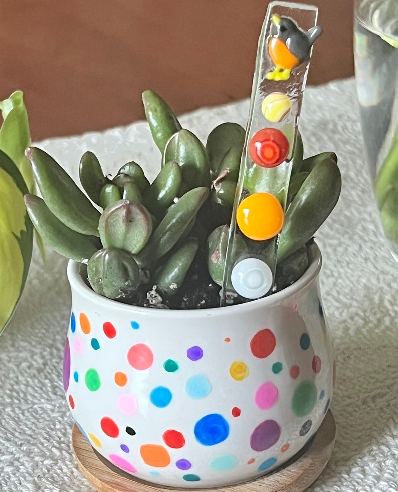 Succulent Pot Mini Polka Dot Plant Pot Fused Glass Plant - Etsy
