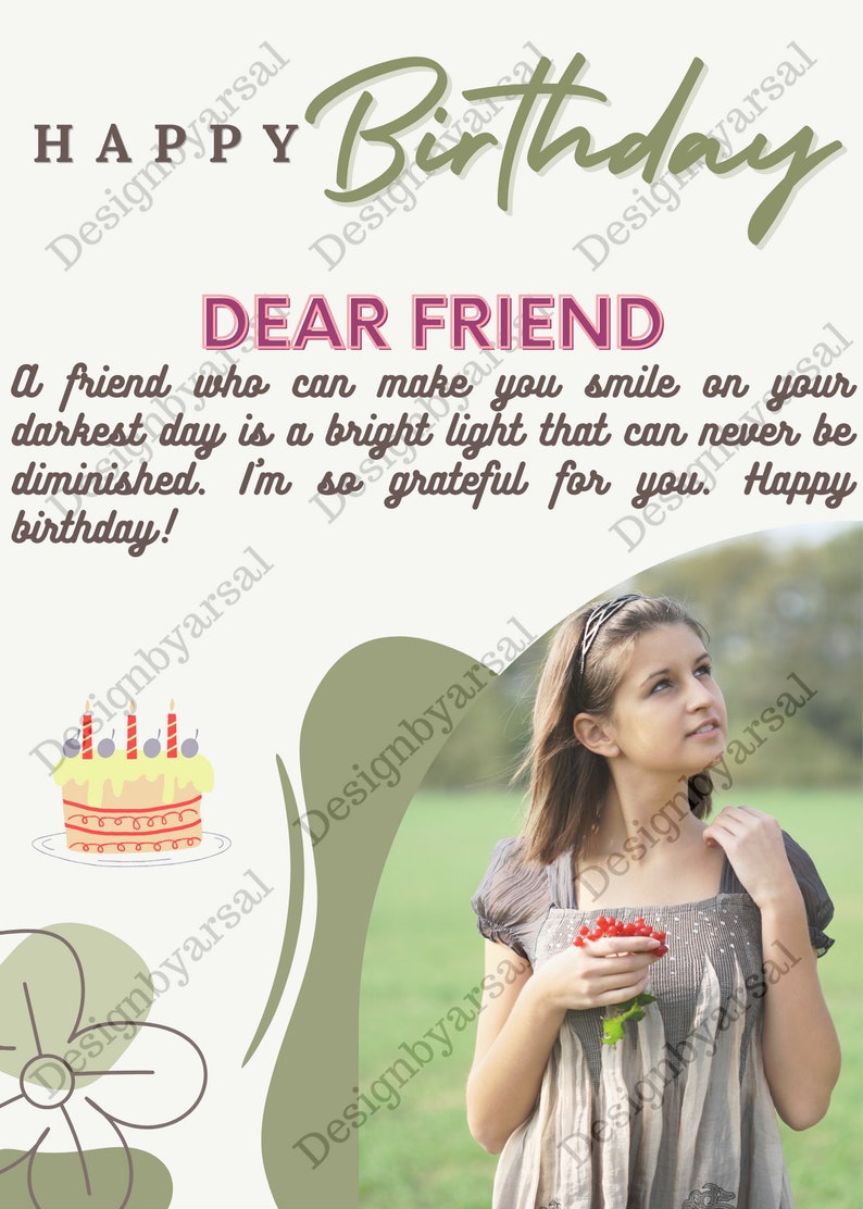 Printable Birthday Card Digital Template Printable Digital Template ...