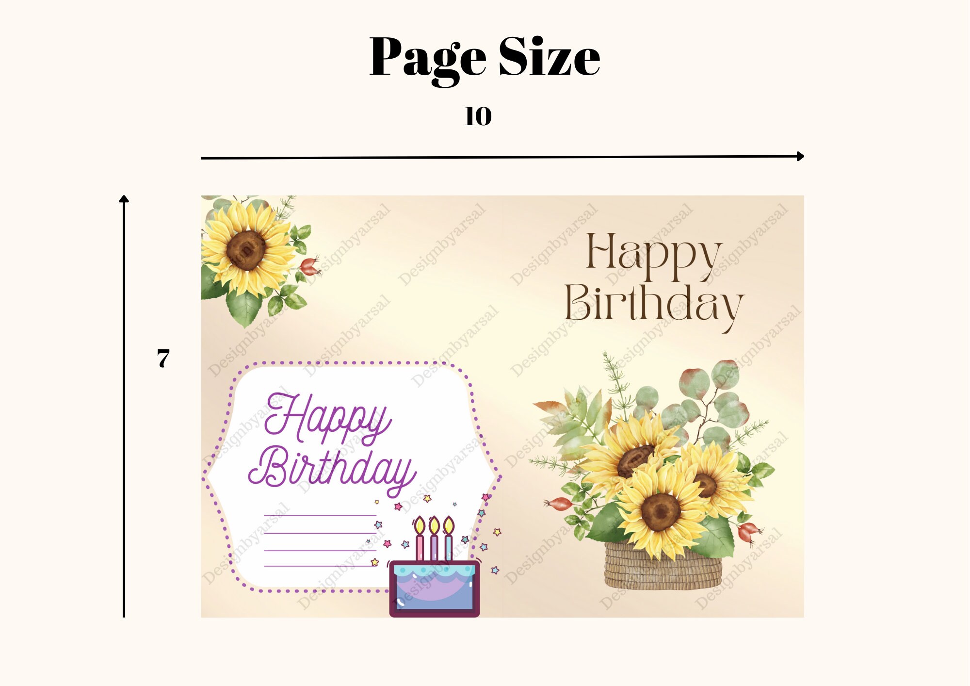 Digital Folded Birthday Card | Printable Happy Birthday Card | Instant ...