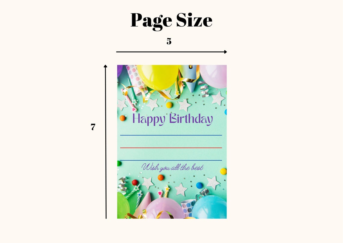 Printable Birthday Card Package | Writing Box Card| Instant Download ...