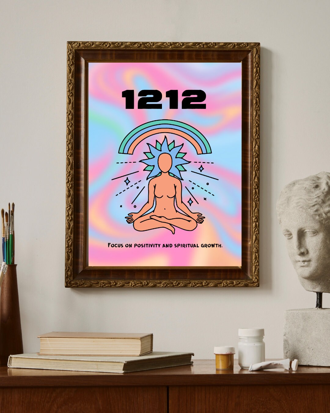 1212 Angel Number Printable - Spiritual Wall Art for Manifestation and ...