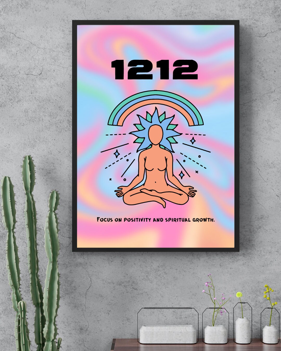 1212 Angel Number Printable - Spiritual Wall Art for Manifestation and ...