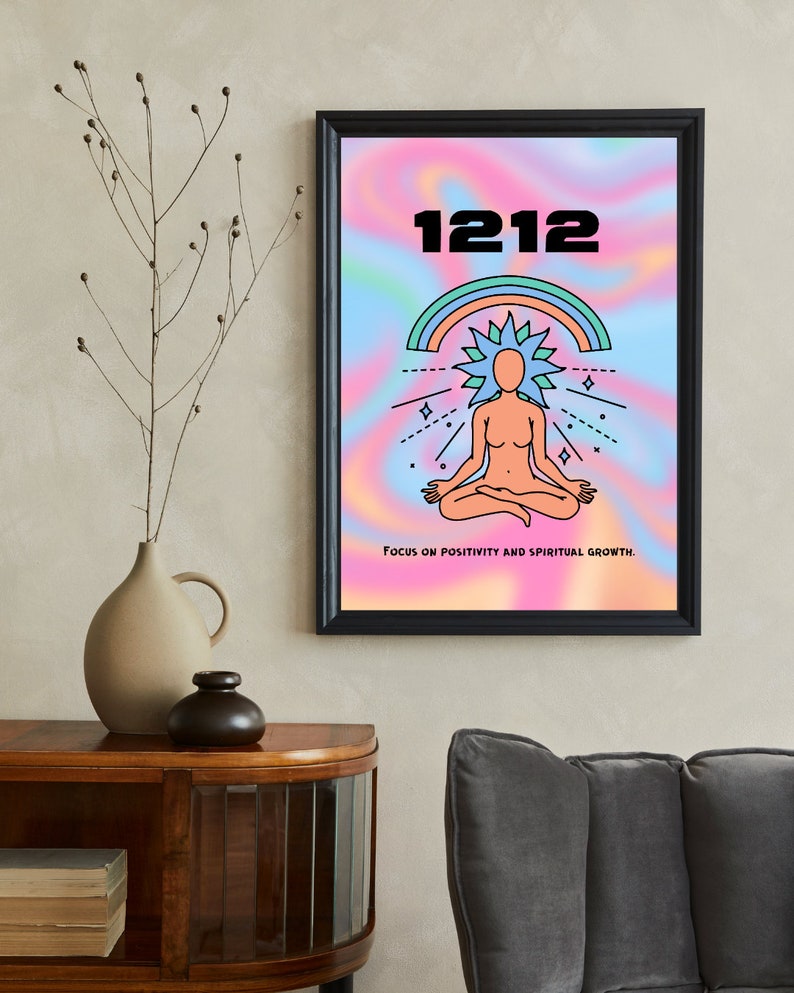 1212 Angel Number Printable - Spiritual Wall Art for Manifestation and ...