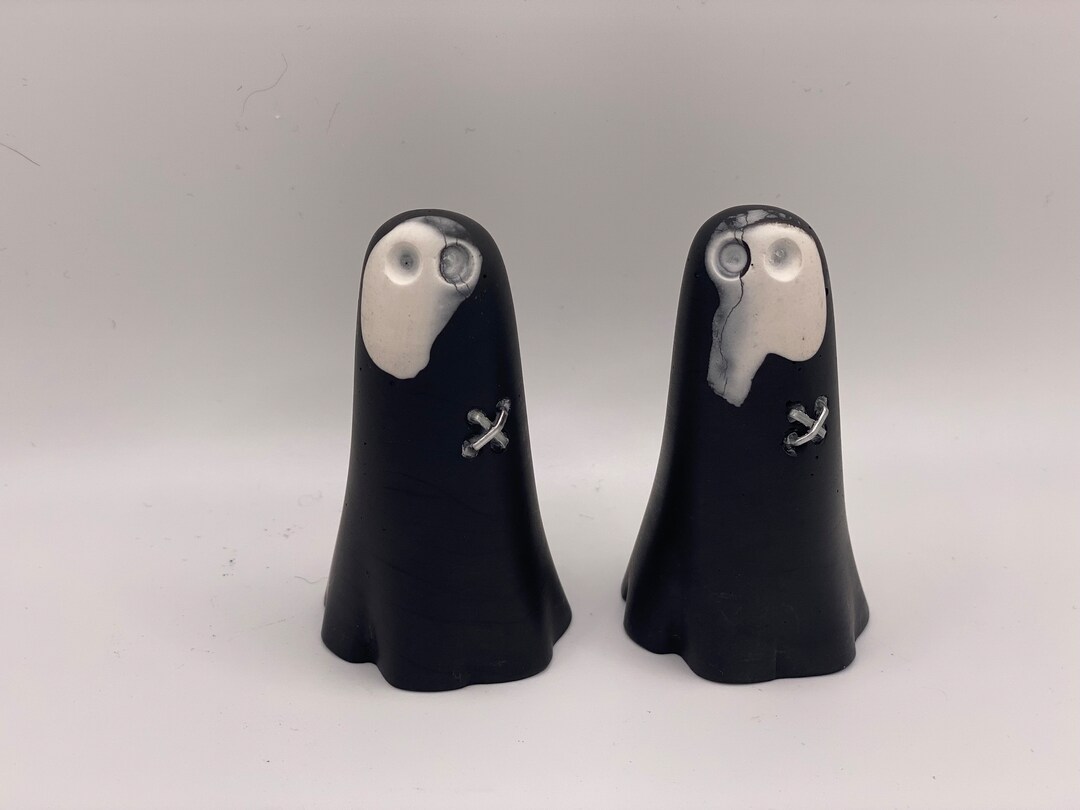 Old Goole Ghouls Moon Face Black and White Ghost Cross - Etsy