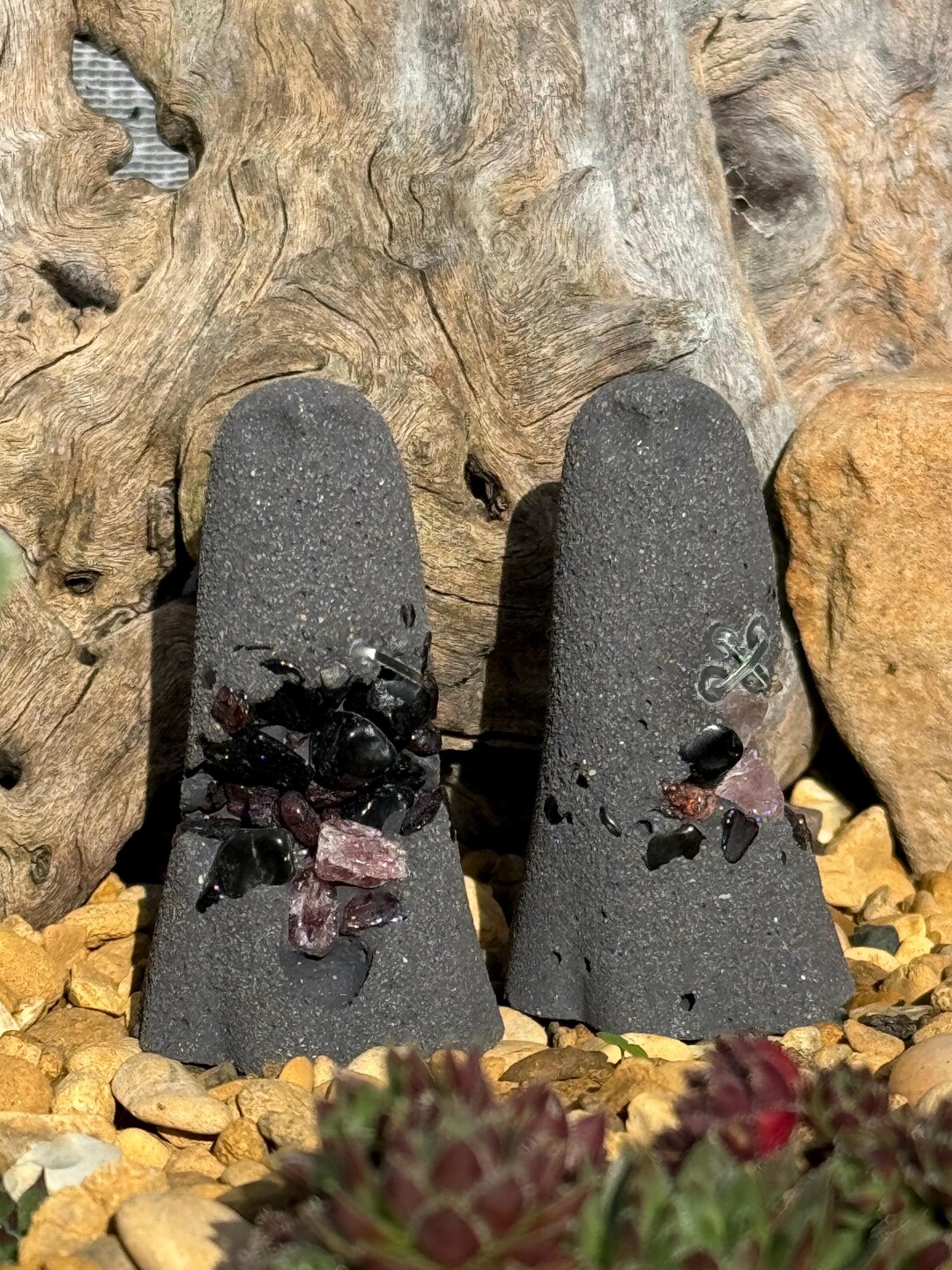 Cross Your Heart Ghost “vlad” Garnet Geode - Black Stone Monument Ghost ...