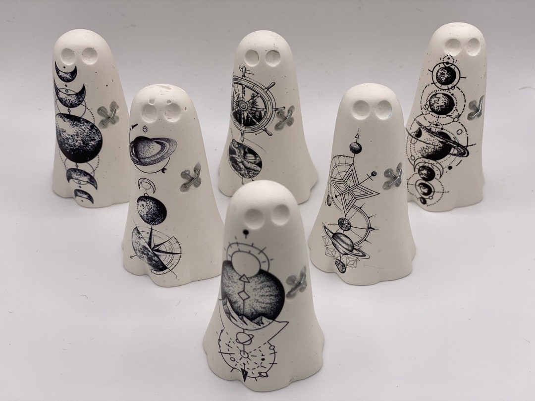 Old Goole Ghouls Tattooed Earth, Moon, Space & Planets White Ghost ...