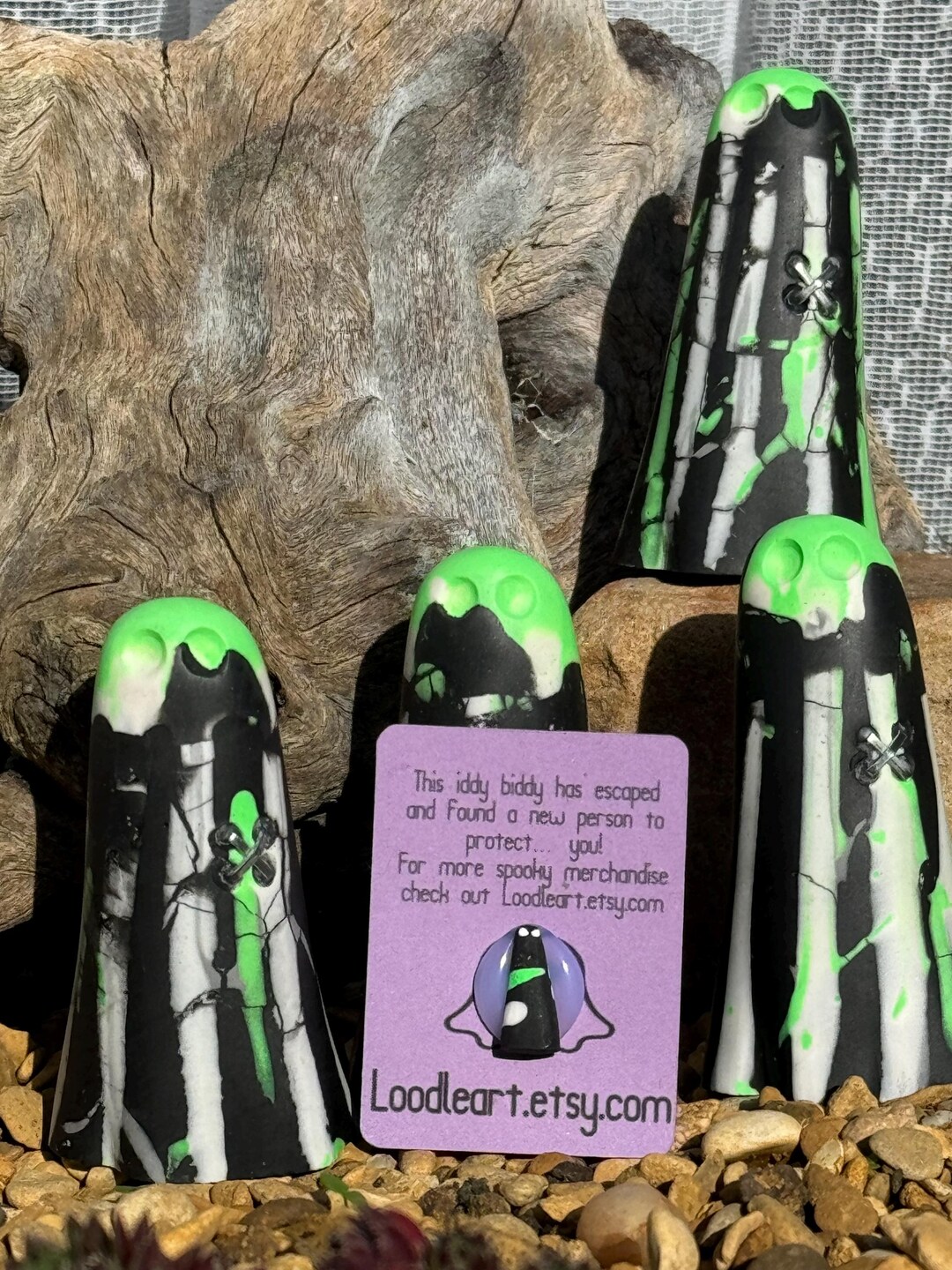 Cross Your Heart Ghosts Beetlejuice Inspired Ghost Green, White & Black ...