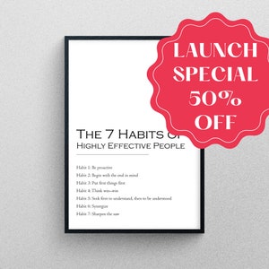 7 Habits of Highly Effective People Book Quote Digital Printable ...