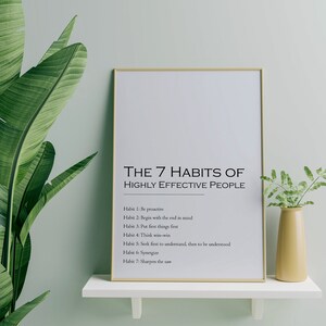 7 Habits of Highly Effective People Book Quote Digital Printable ...