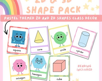 Pastel Classroom 2D and 3D Shape Posters | Printable Maths Classroom ...