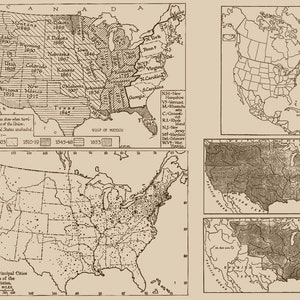 Antique U.S. Territory Expansion Maps Collection Digital Download - Etsy