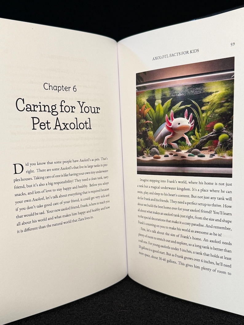 Axolotl Hardcover Book With Full Color Pictures Plus a Bold Green ...