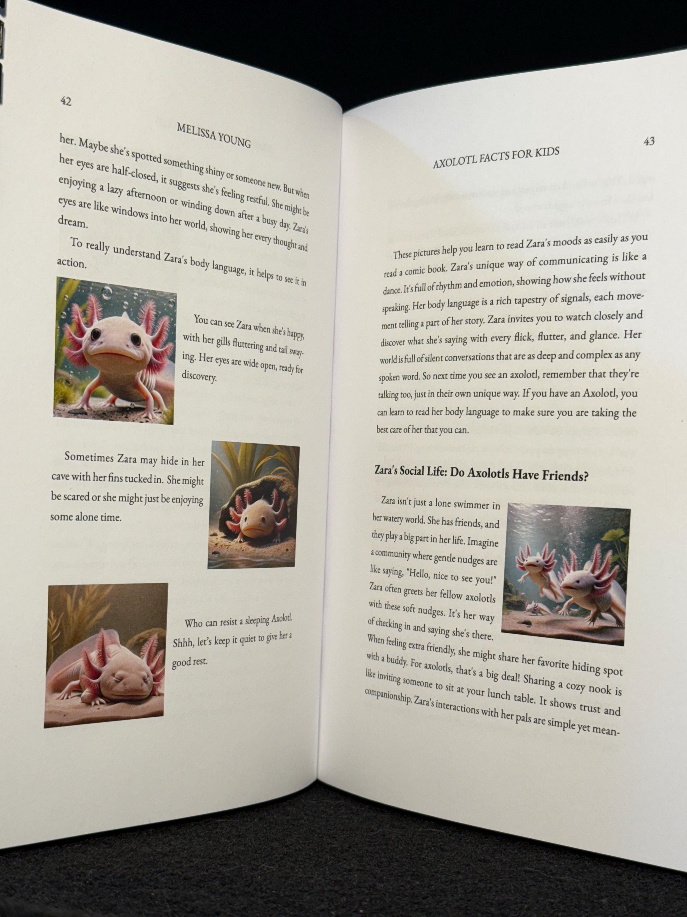 Axolotl Hardcover Book With Full Color Pictures Plus a Bold Green ...