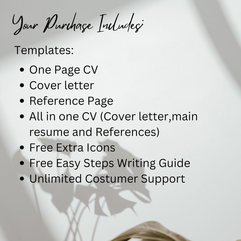 Minimalist CV Template Modern Template in Word Creative Resume Sample ...