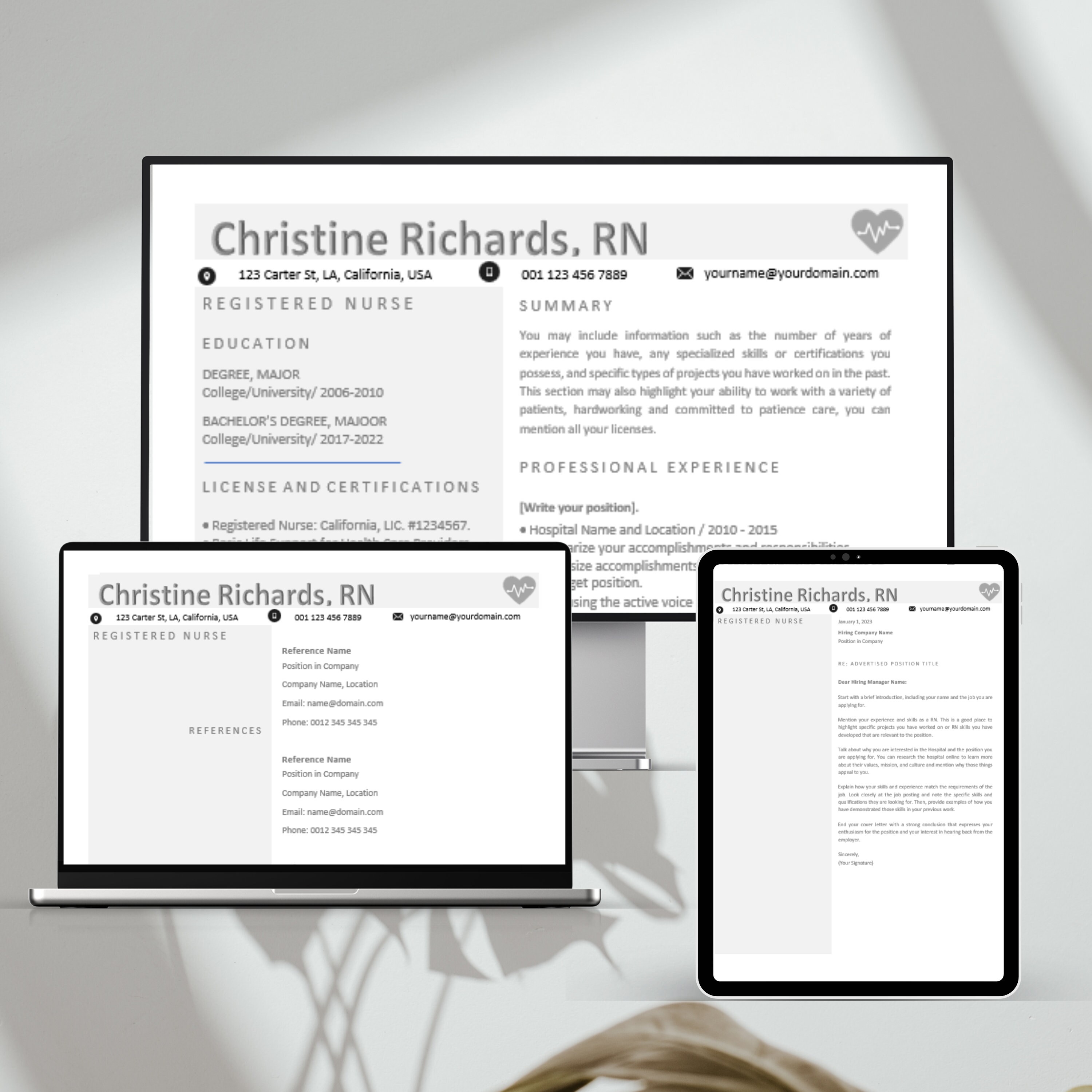 Registered Nurse CV Template Modern Template in Word Creative CV Sample ...