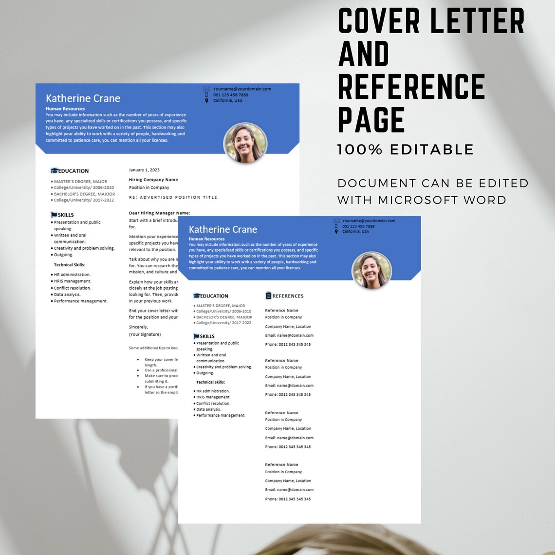 Human Resources Resume Template Modern Template in Word Creative HR ...