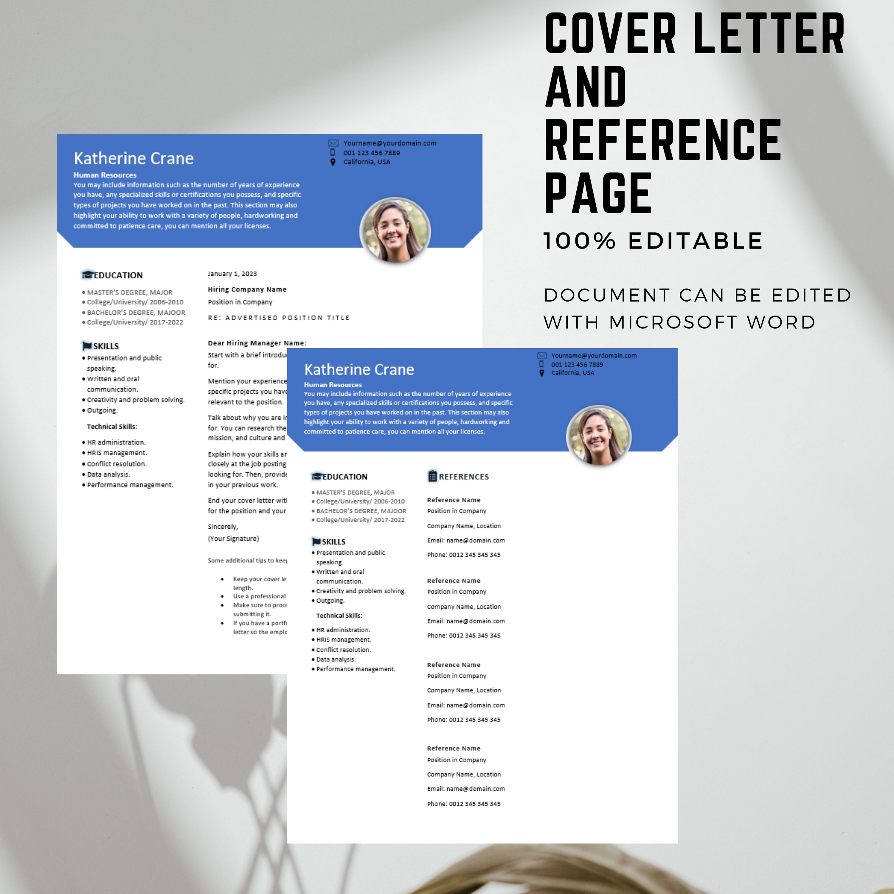 Human Resources Resume Template Modern Template in Word Creative HR ...