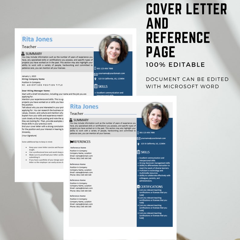 Teachers Resume Template Modern Template in Word Creative Resume Sample ...