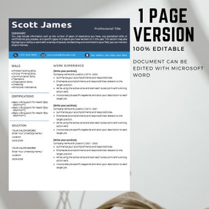 Minimalist CV Template Modern Template in Word Creative Resume Sample ...