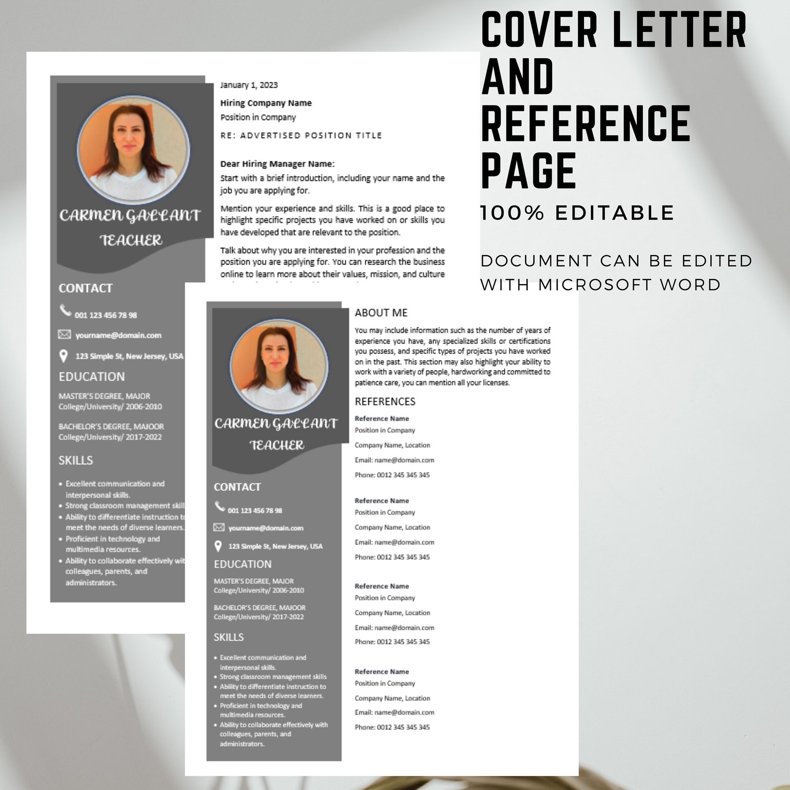 CV Teachers Resume Template Modern Template in Word Creative Resume ...