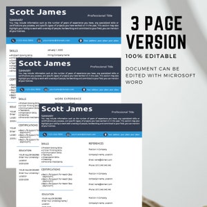 Minimalist CV Template Modern Template in Word Creative Resume Sample ...