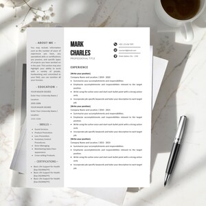 Minimalist CV Template Modern Template in Word Creative Resume Sample ...