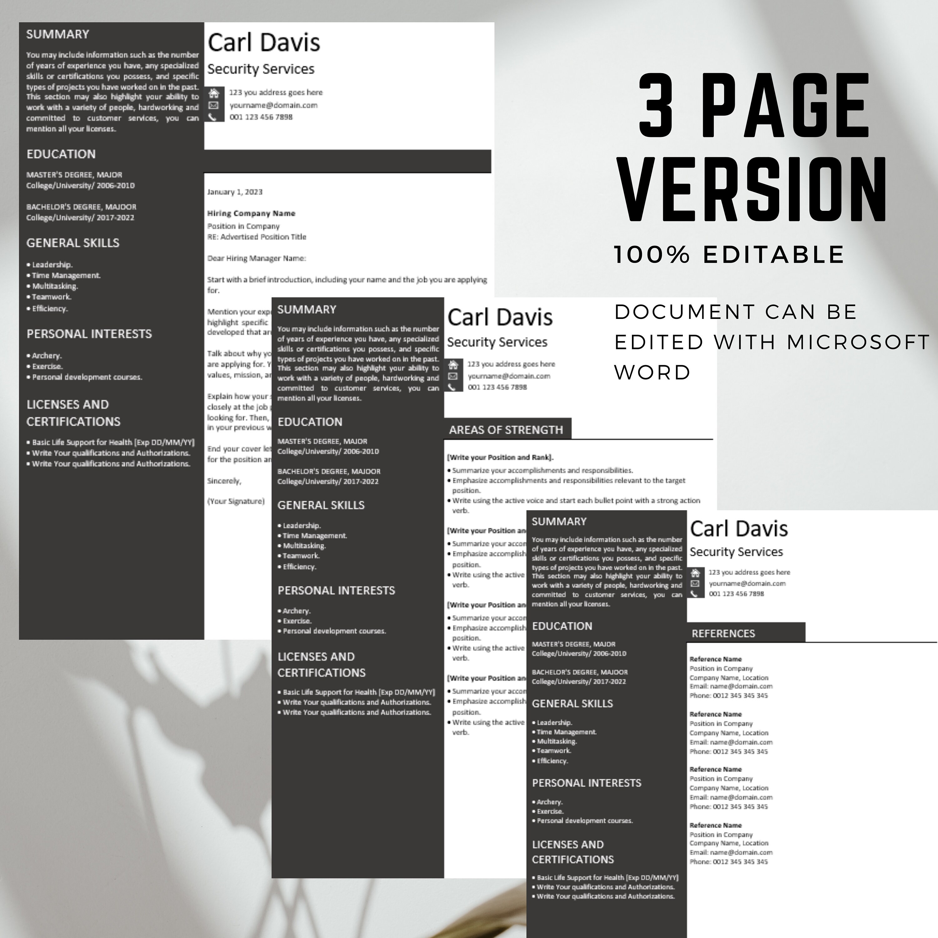 Military to Civilian Resume Template Modern Template in Word Creative ...