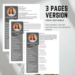 CV Teachers Resume Template Modern Template in Word Creative Resume ...