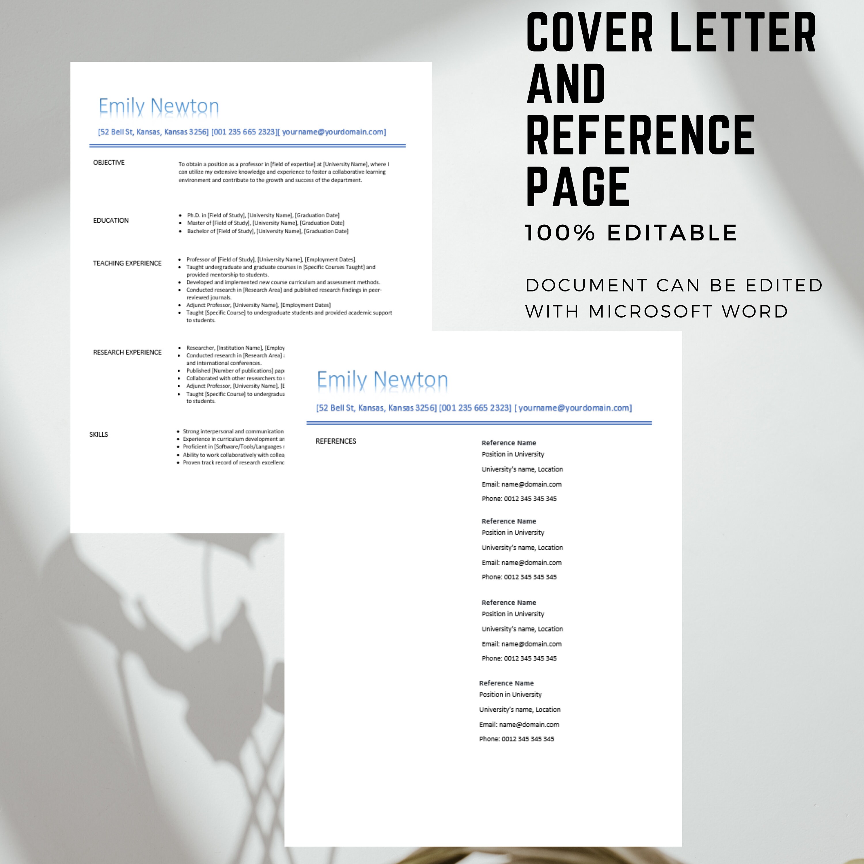 Professor Resume Template Modern Template in Word Creative Resume ...