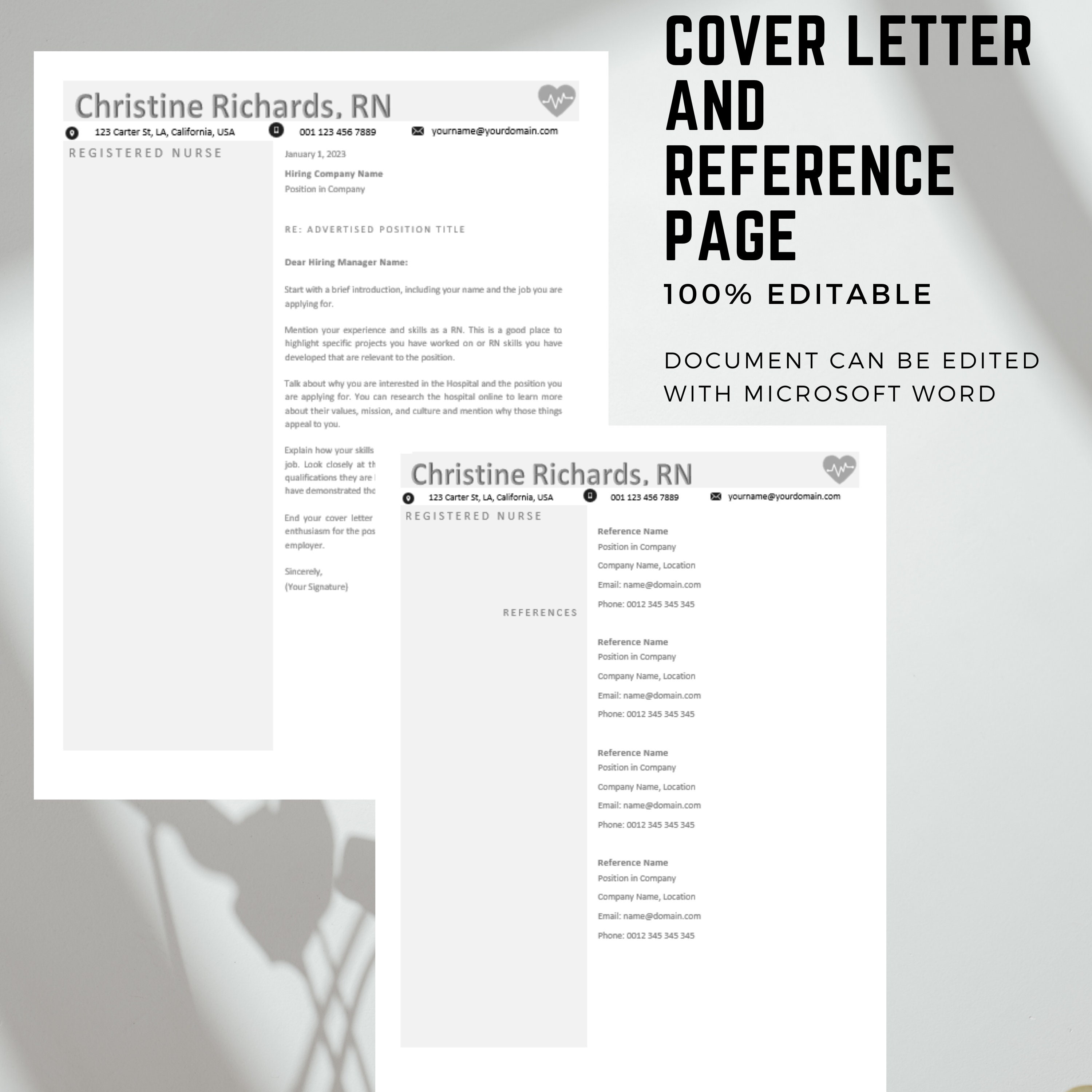 Registered Nurse CV Template Modern Template in Word Creative CV Sample ...