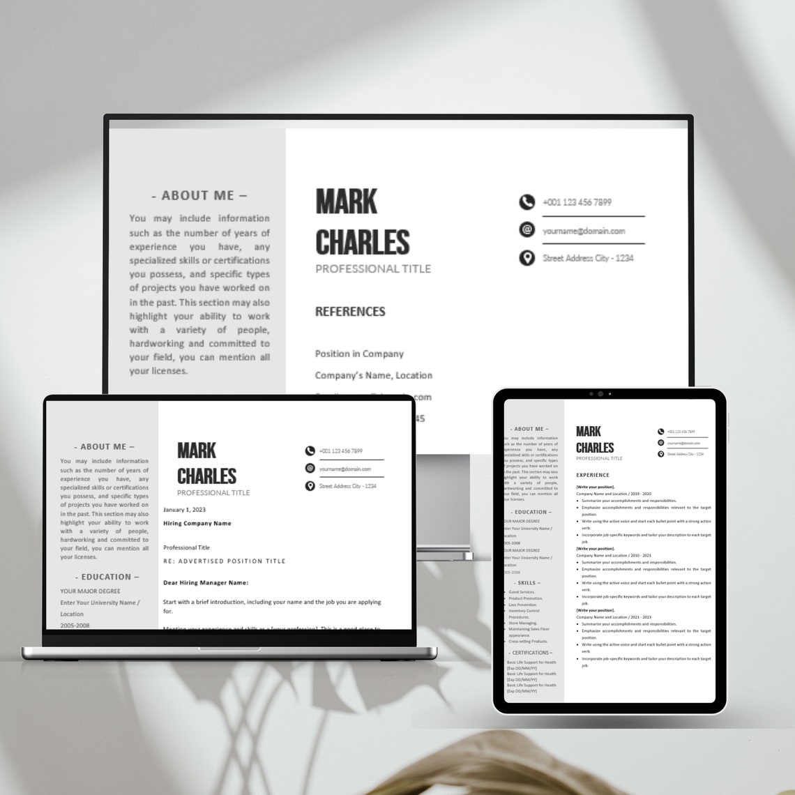 Minimalist CV Template Modern Template in Word Creative Resume Sample ...