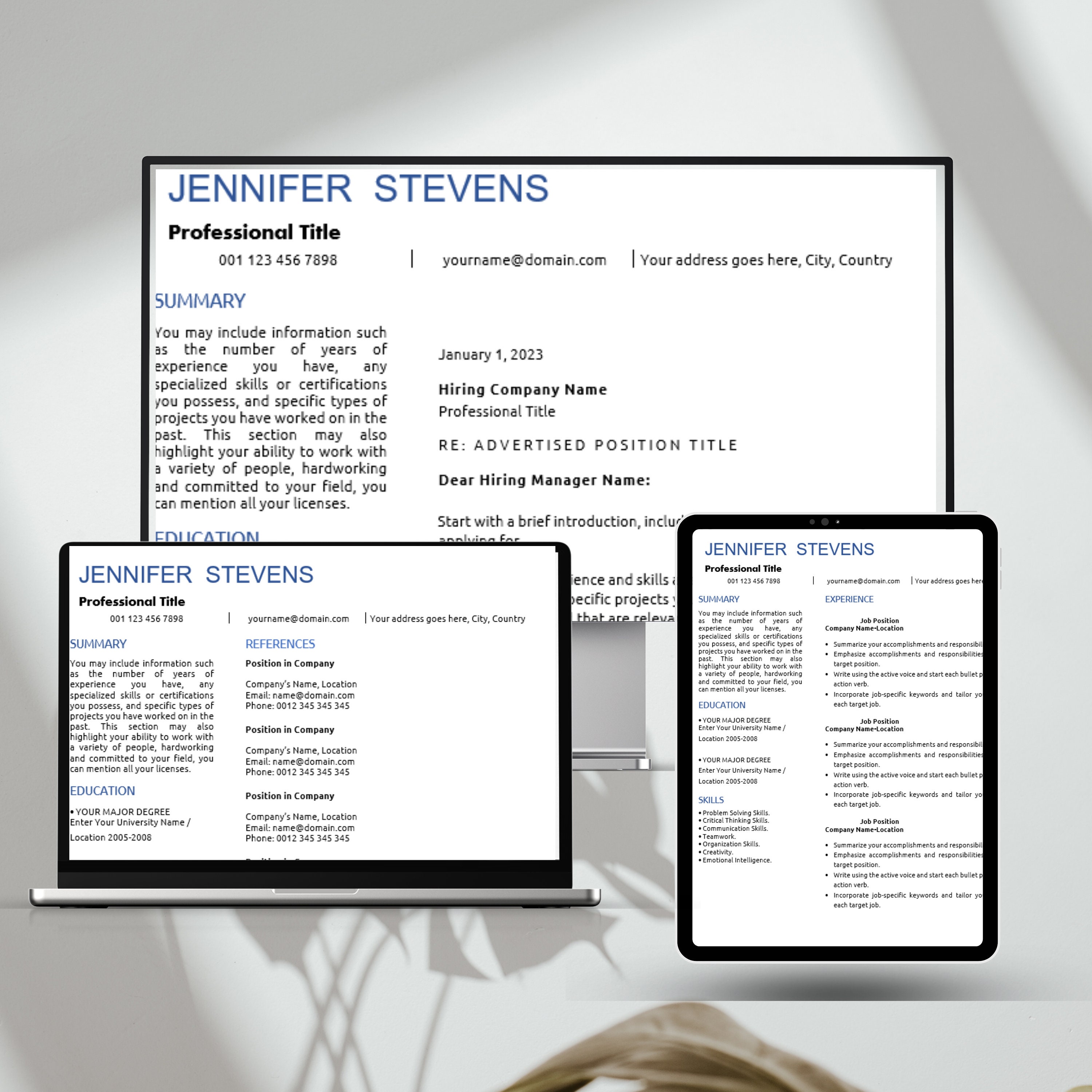 Professional CV Template in Word Creative Resume Sample,modern CV ...
