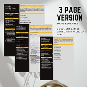 Software Developer CV Template Modern Template in Word-creative Resume ...