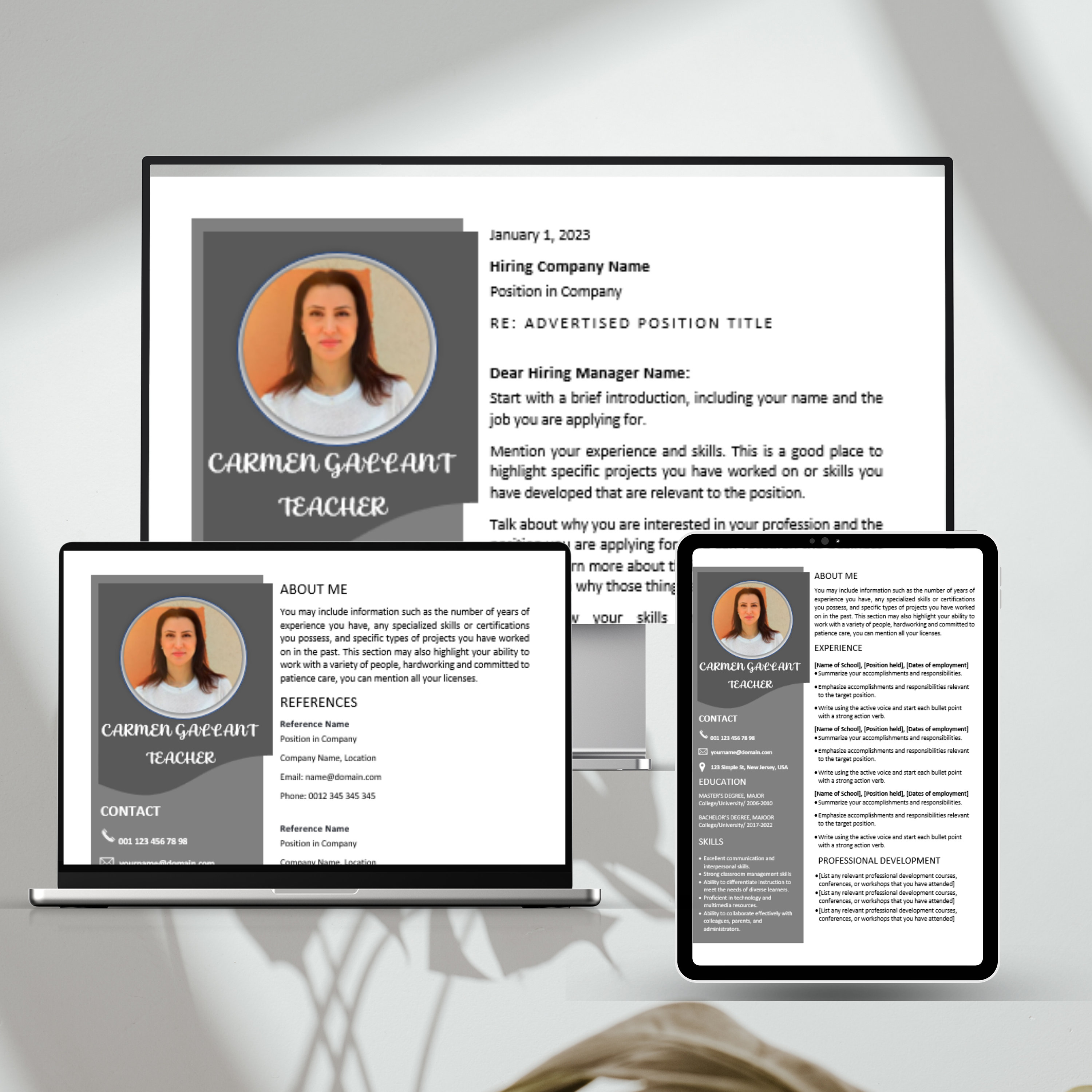 CV Teachers Resume Template Modern Template in Word Creative Resume ...