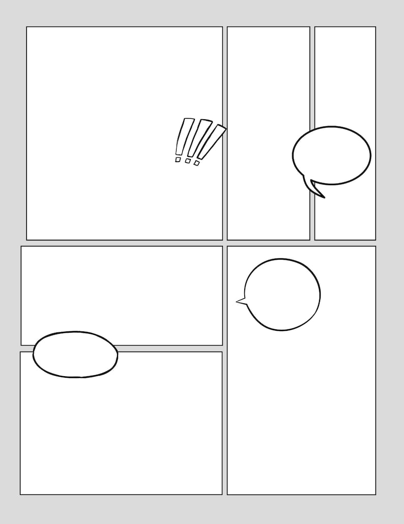 Comic Book Strip Templates Blank Digital Comic Book Anime Manga Book ...