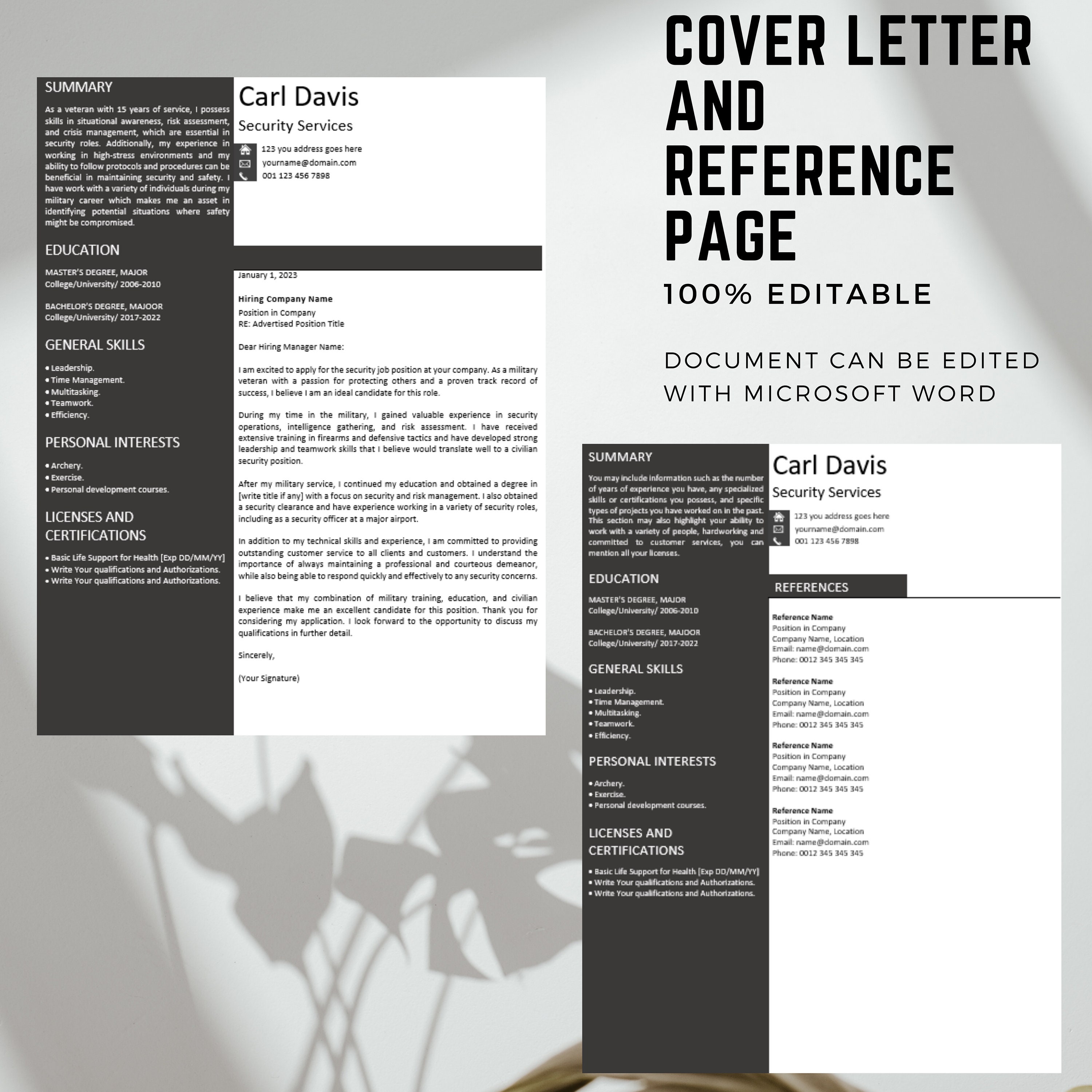Military to Civilian Resume Template Modern Template in Word Creative ...