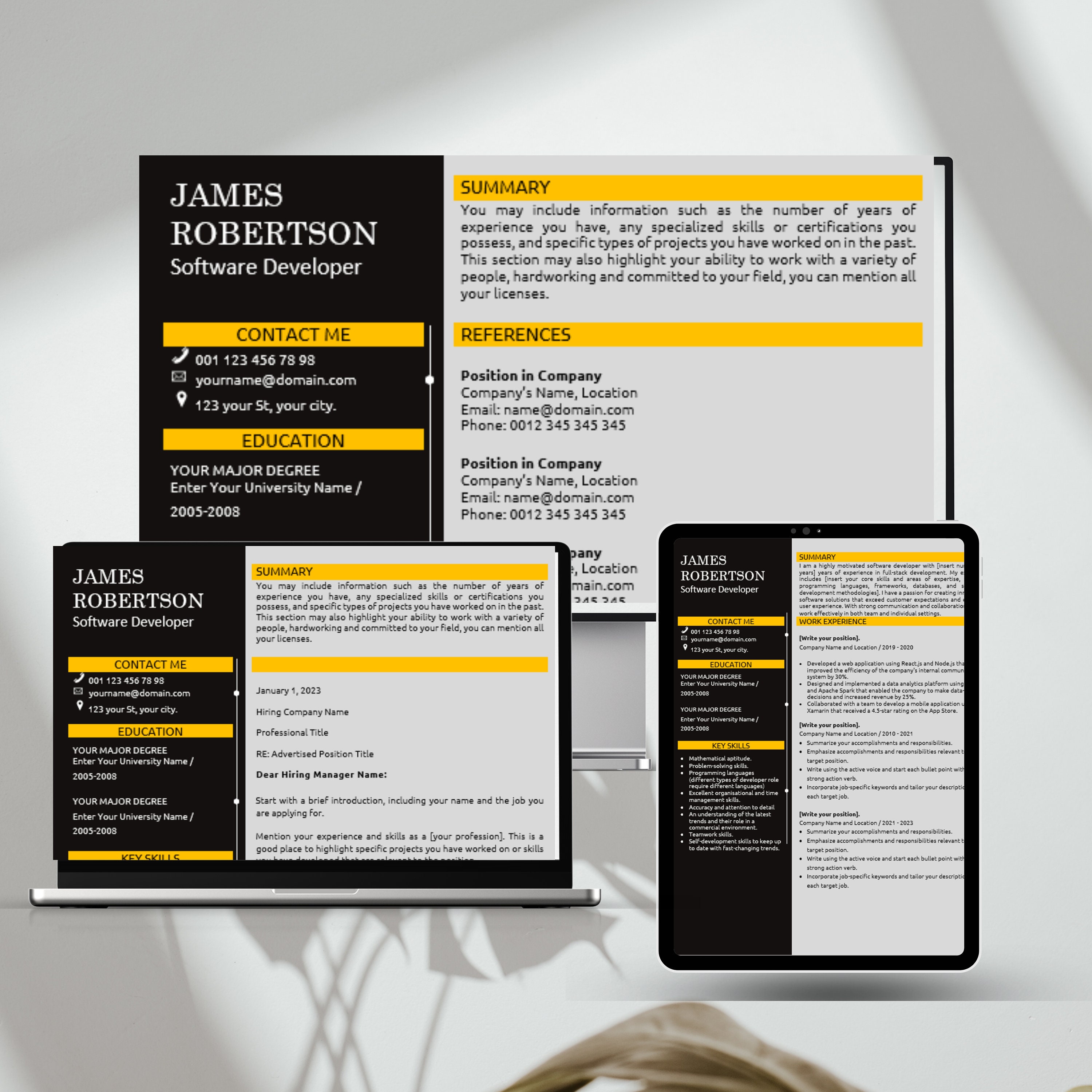 Software Developer CV Template Modern Template in Word-creative Resume ...