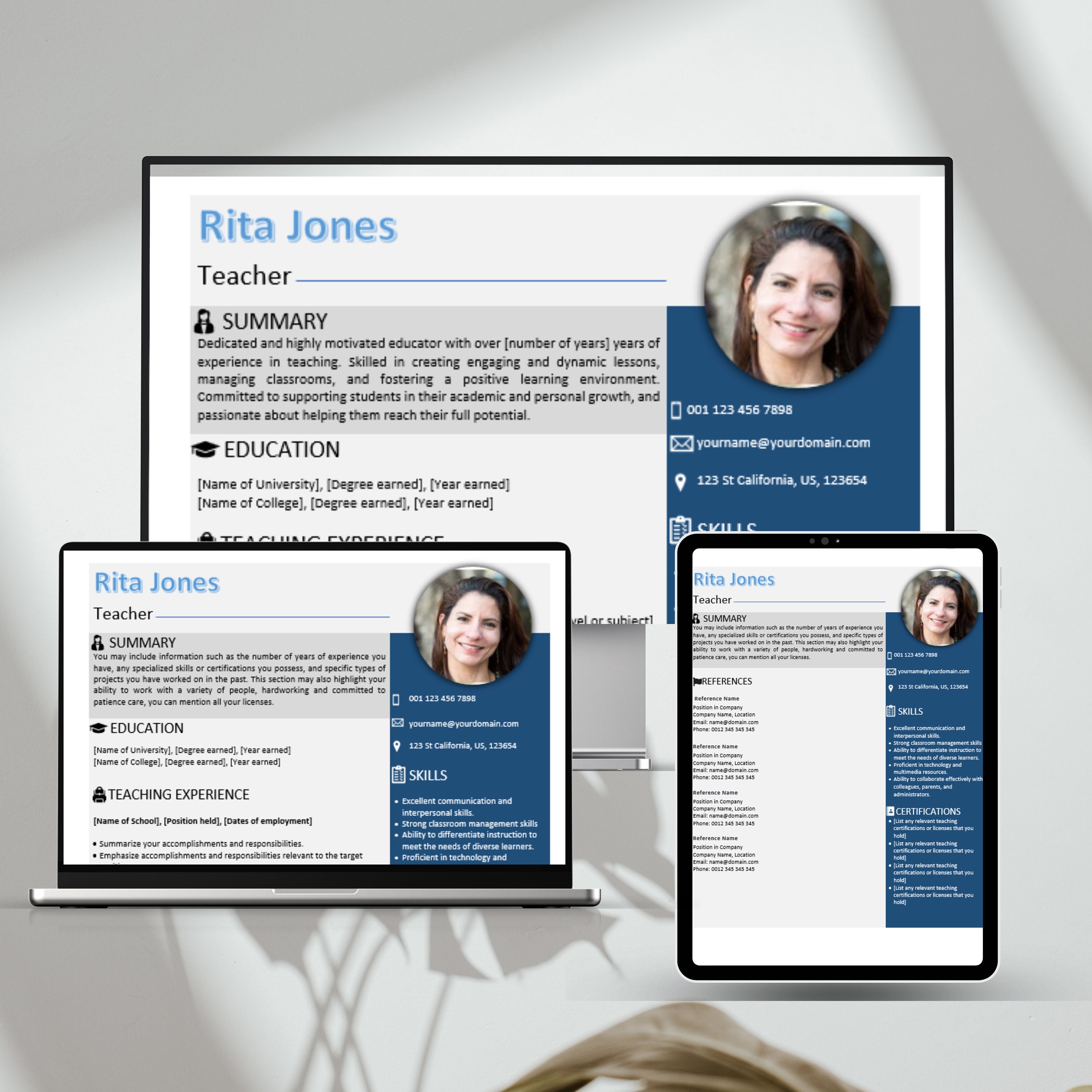 Teachers Resume Template Modern Template in Word Creative Resume Sample ...