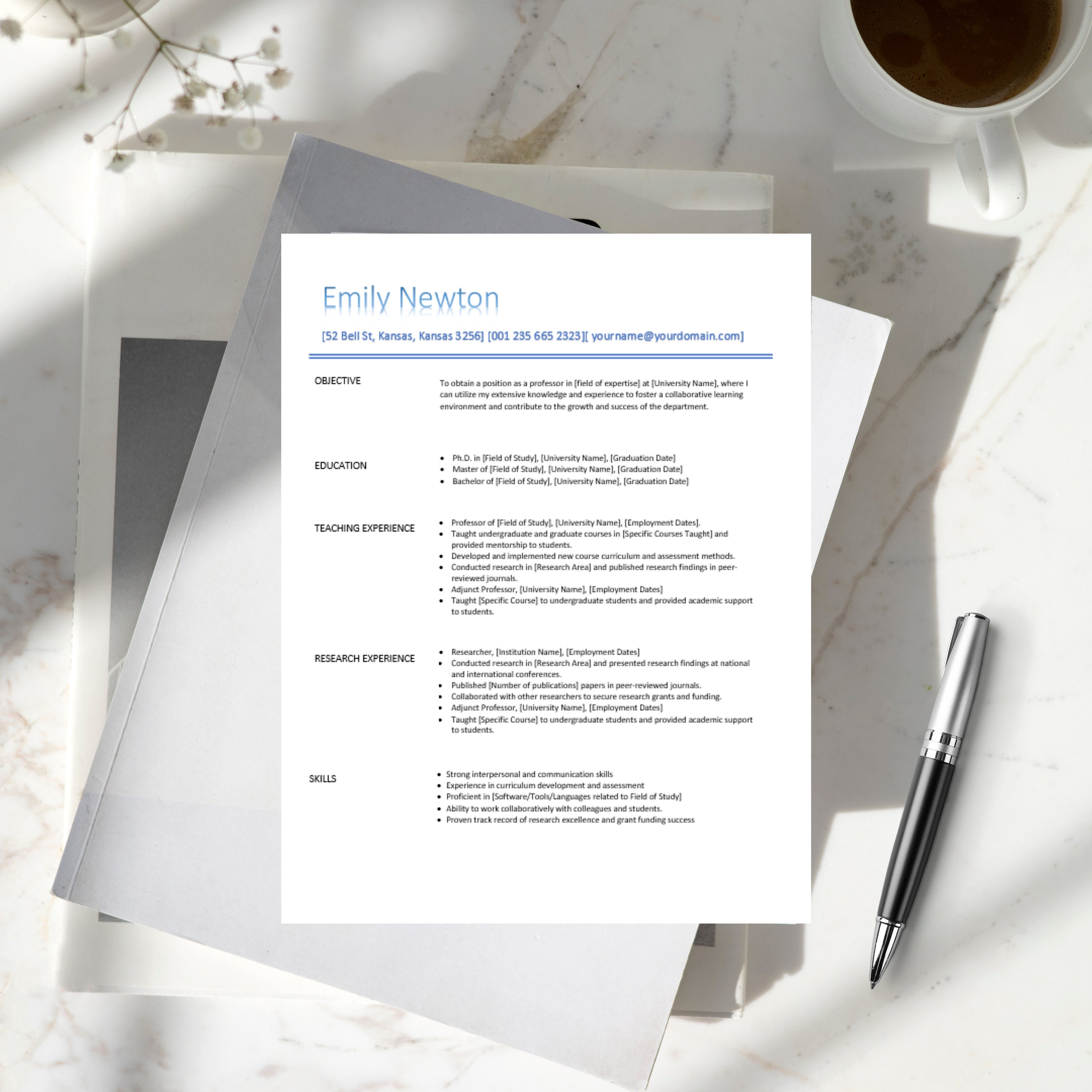 Professor Resume Template Modern Template in Word Creative - Etsy