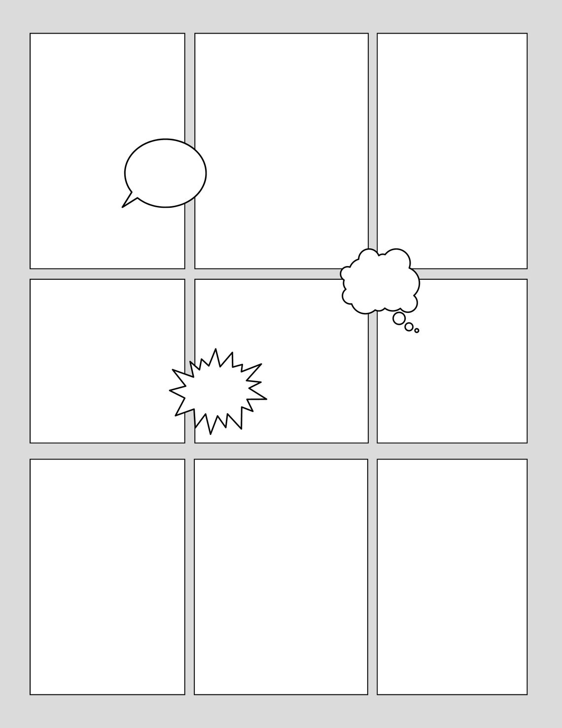 Comic Book Strip Templates Blank Digital Comic Book Anime Manga Book ...