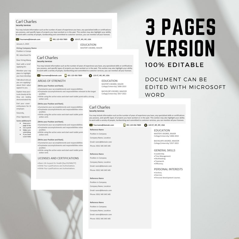Military to Civilian Resume Template Modern Template in Word Creative ...